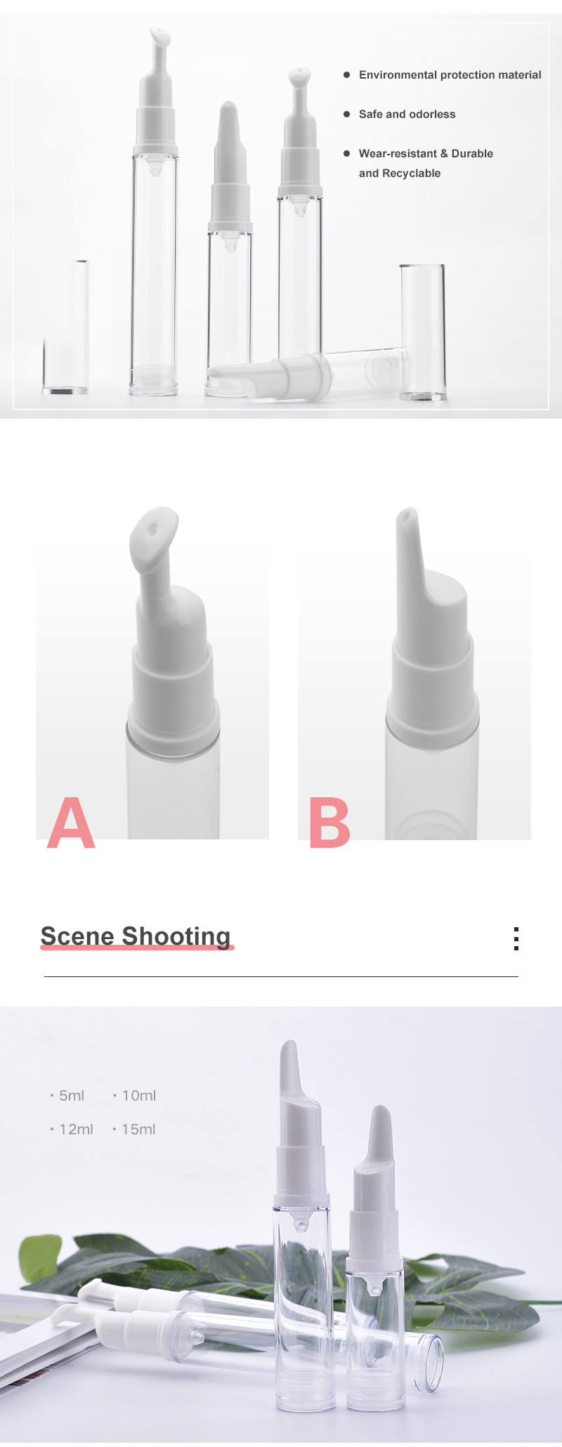 Wholesale eco friendly 5ml 10ml 12ml 15ml transparent AS eye cream ...